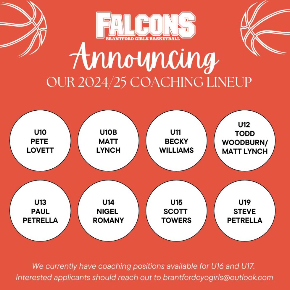 2024-25 Rep Coaches Announced - Brantford CYO Girls